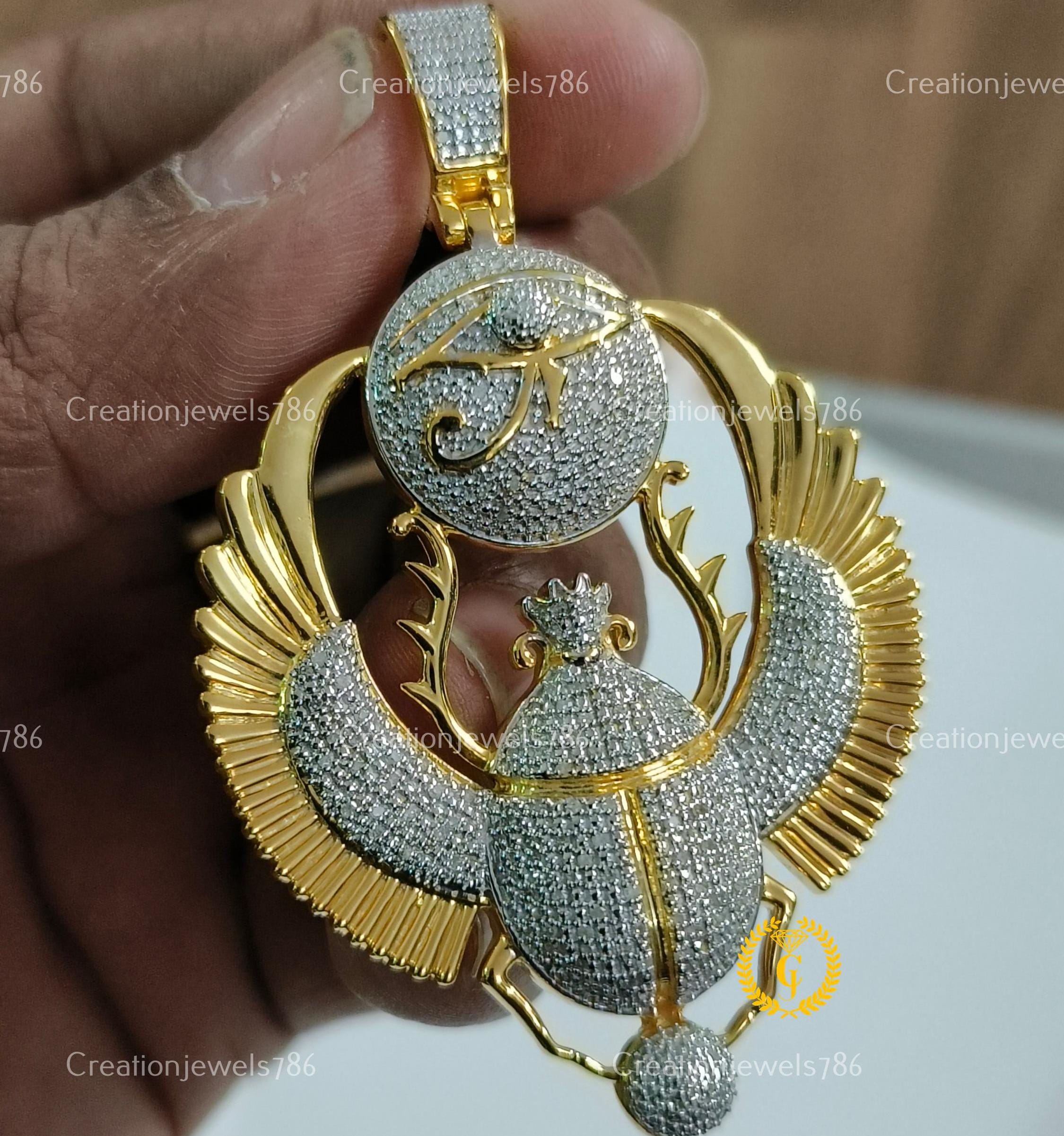 Egyptian Scarab Beetle Amulets Winged Horus Evil Eye of Ra on Pharaoh ...