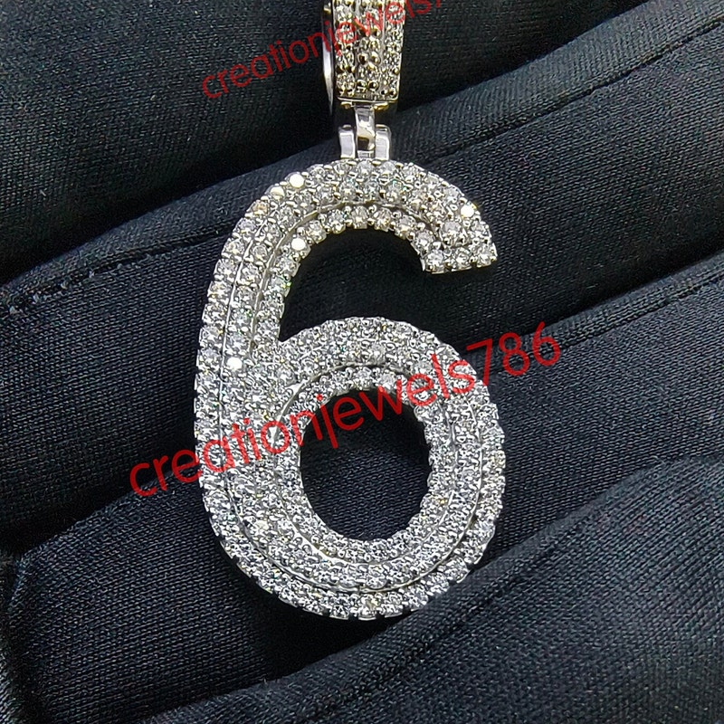 Diamond Number Pendant - Etsy