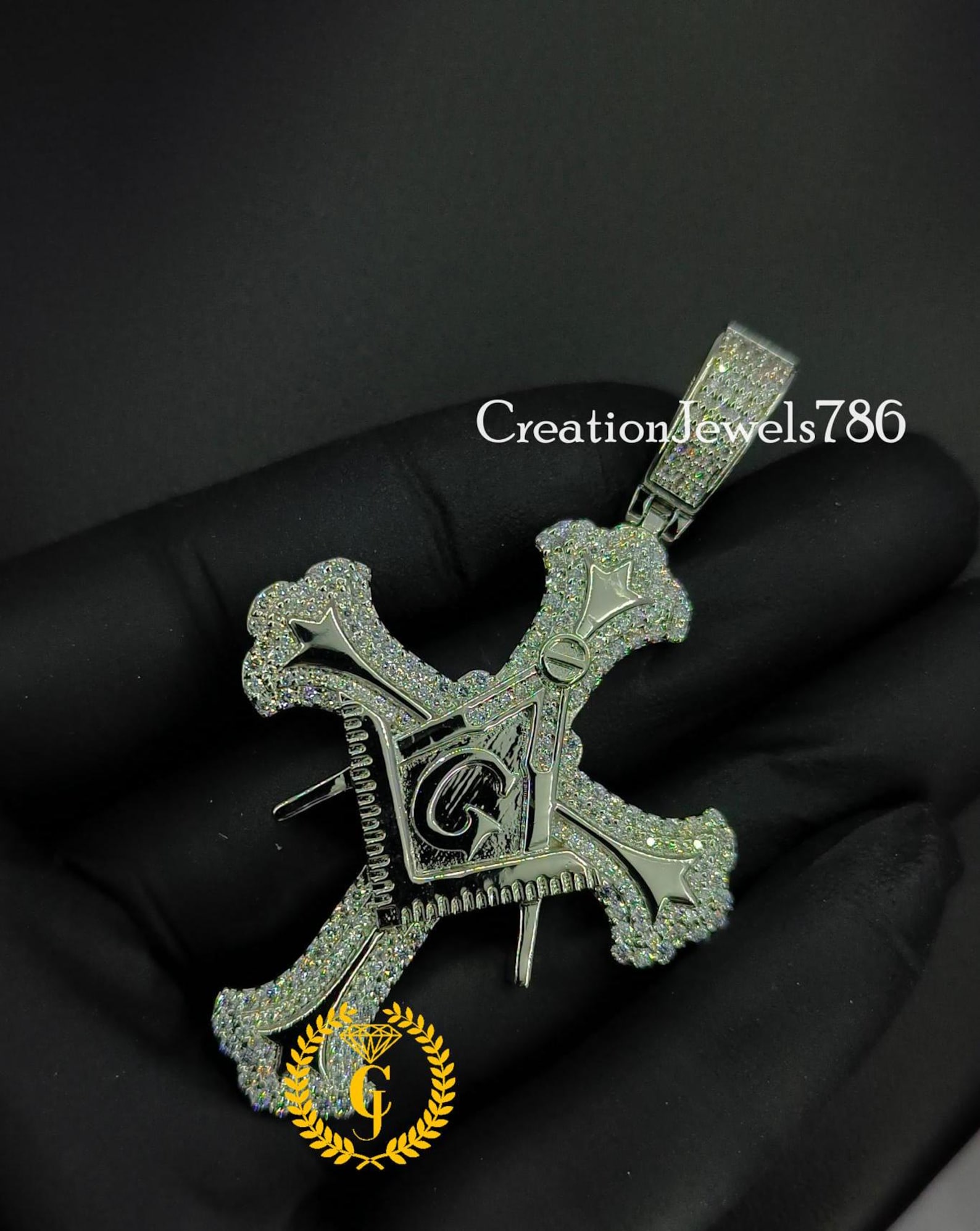 Masonic Freemason G Compass With Orthodox Style Cross Pendant ...