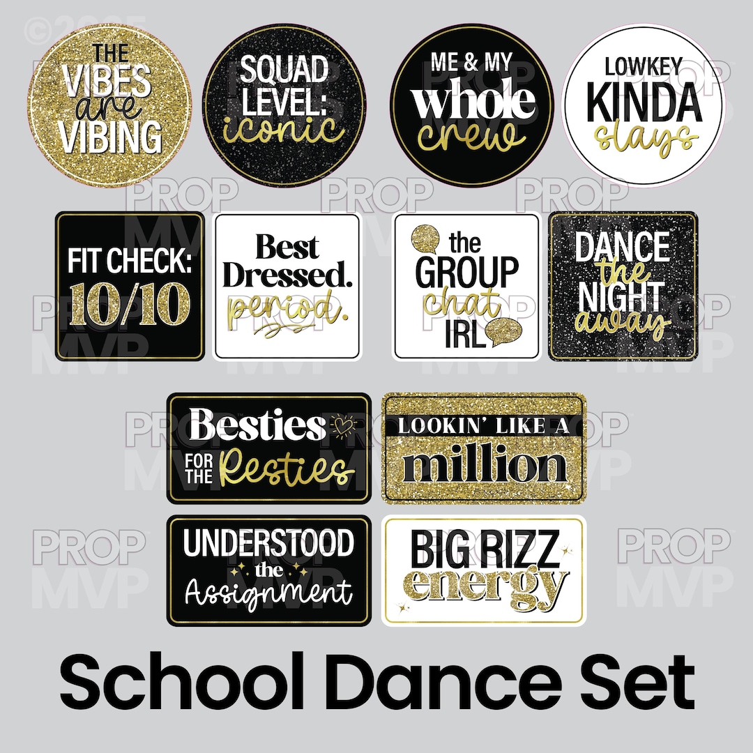 Glam School Dance - Homecoming / Prom Photo Booth Prop Set - 5mm PVC ...