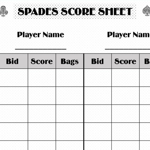 Farkle Score Card Printable File PDF Download 8.5x11 - Etsy