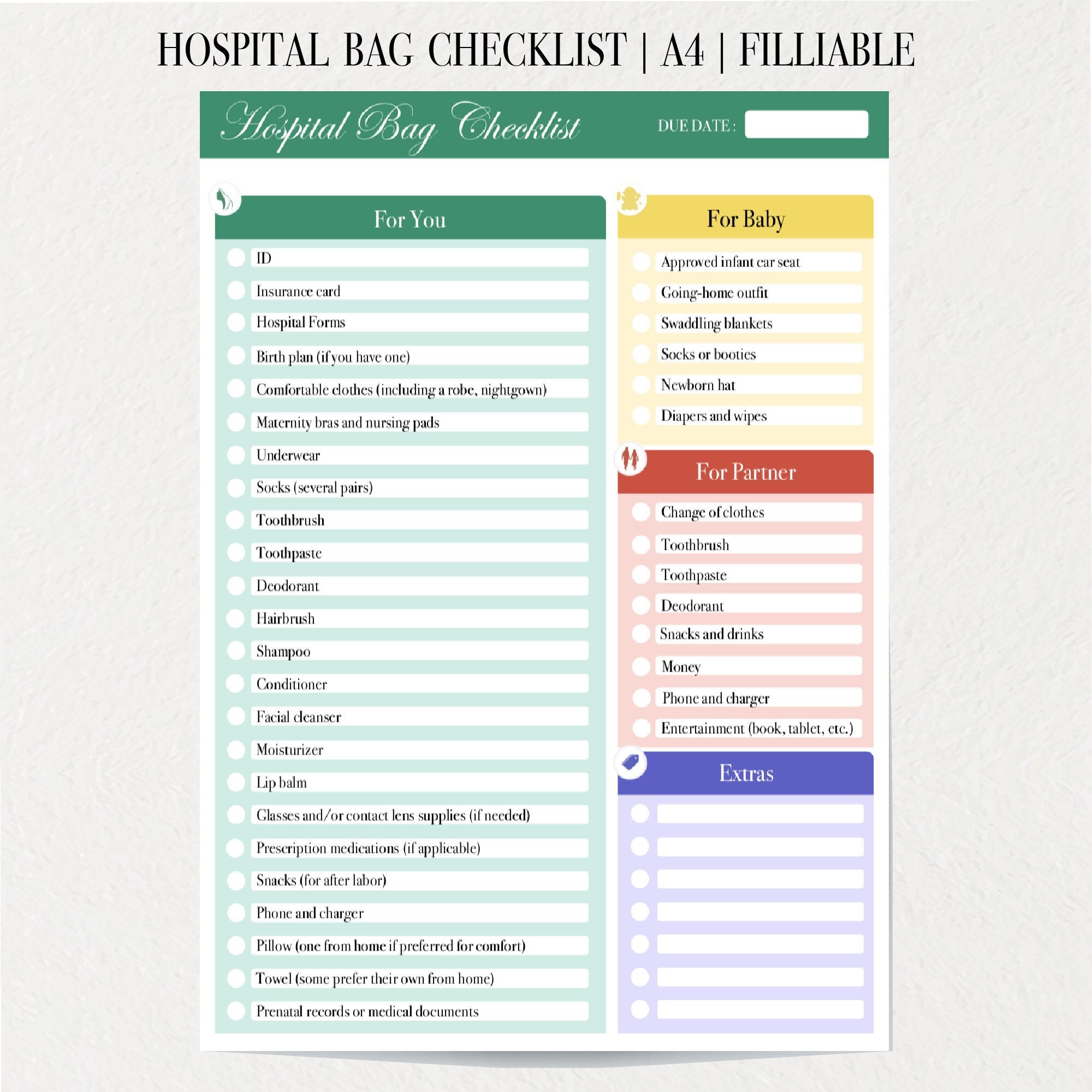Maternity Checklist PDF | New Mom's Hospital Bag| Pregnancy Essentials ...