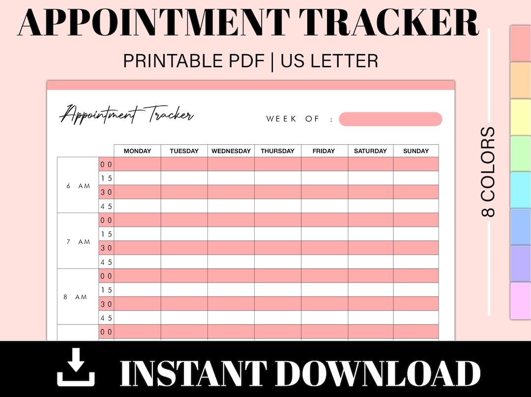 Appointment Book | Appointment Tracker | Appointment Reminder ...