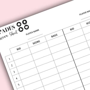 Progressive Card Game 500 Score Sheets