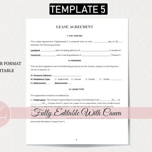 Editable Lease Agreement Template: Landlord-tenant Contract (digital ...
