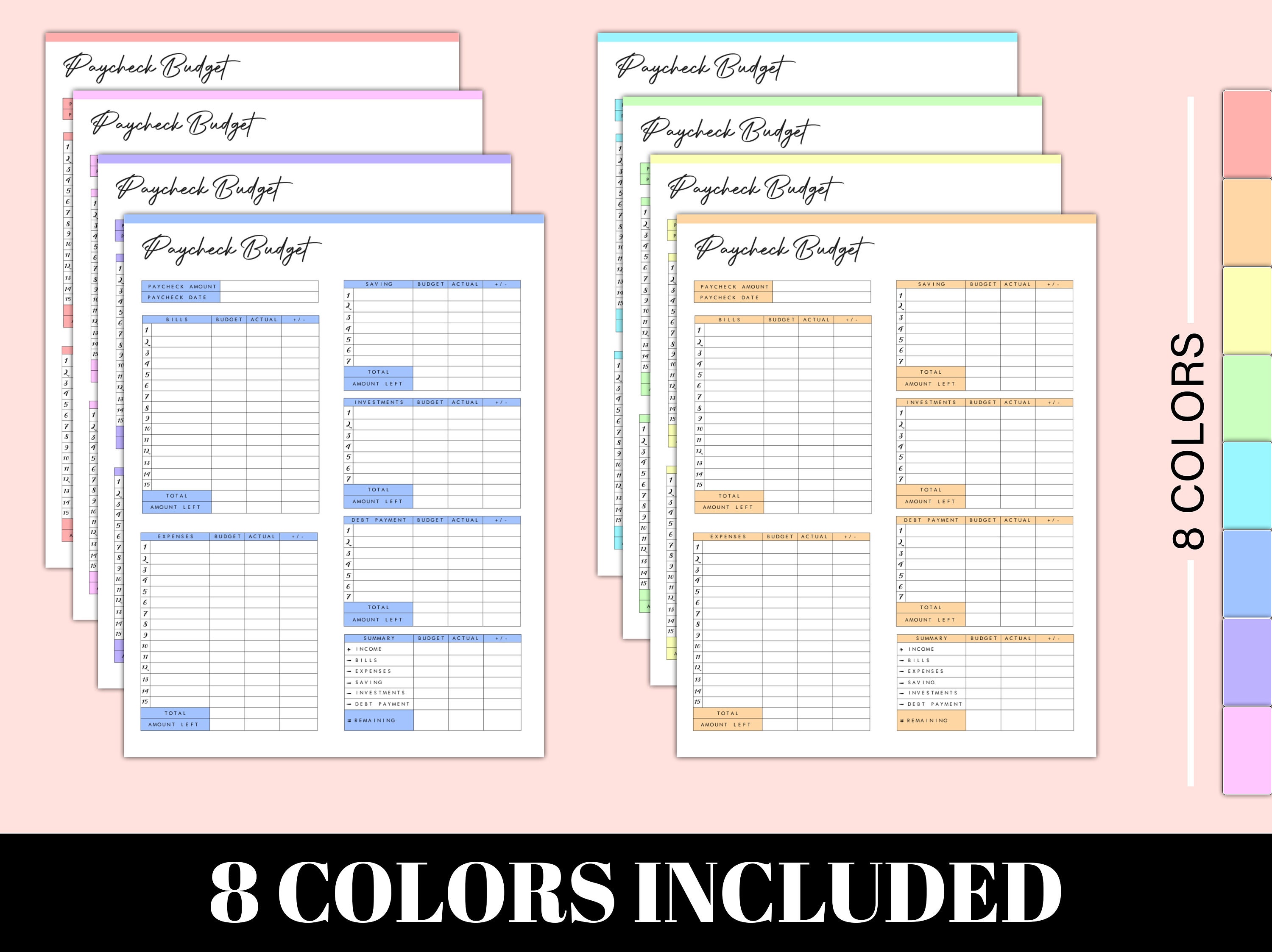 Paycheck Budget Printable | Paycheck Budget Overview | Budget by ...