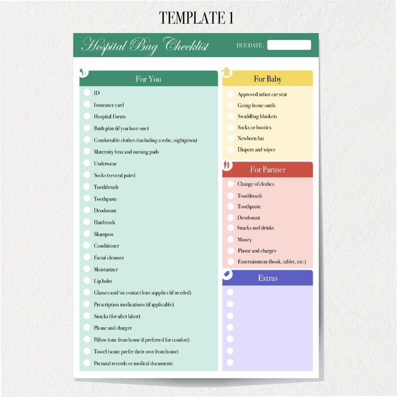 Maternity Checklist PDF | New Mom's Hospital Bag| Pregnancy Essentials ...