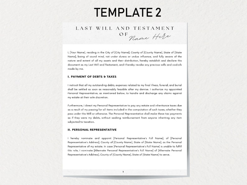 Last Will and Testament Template: DIY Estate Planning (canva Editable ...