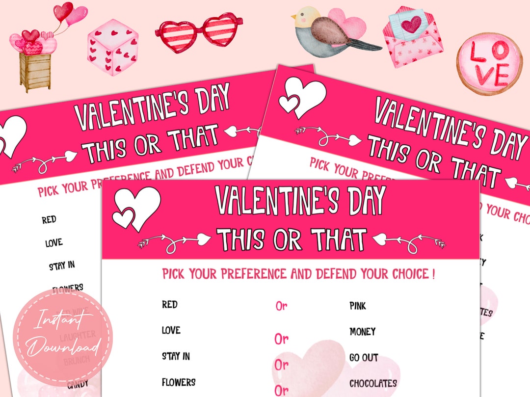 Valentine's Day This or That Game | Fun Valentine's Day Games ...