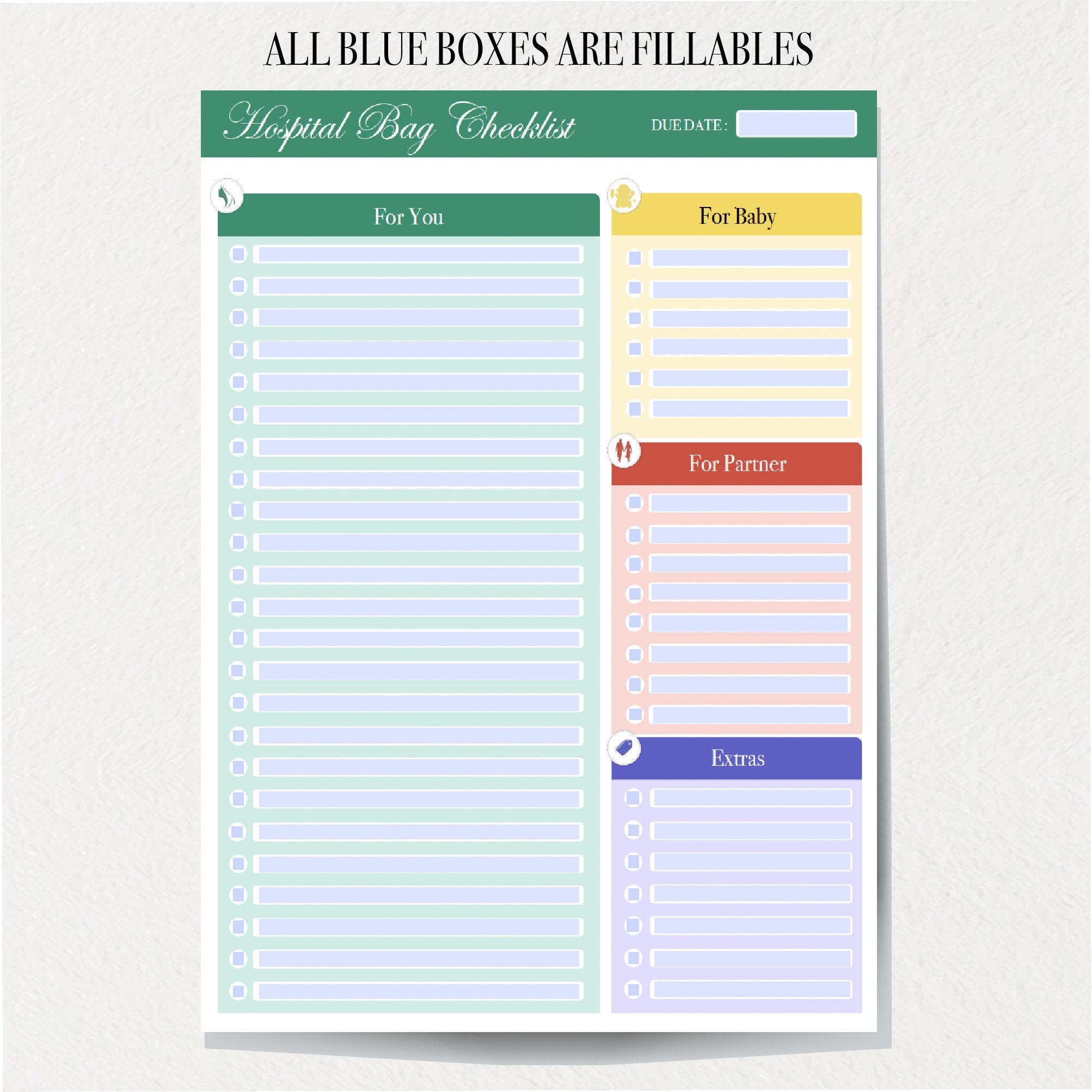 Maternity Checklist PDF | New Mom's Hospital Bag| Pregnancy Essentials ...