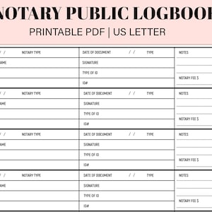 Notary Public Journal | Notary Log Book | Notary Public Signing Agent ...
