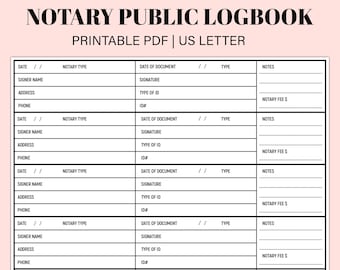 Design & Templates Stationery Printable Template Notary Public Signing ...