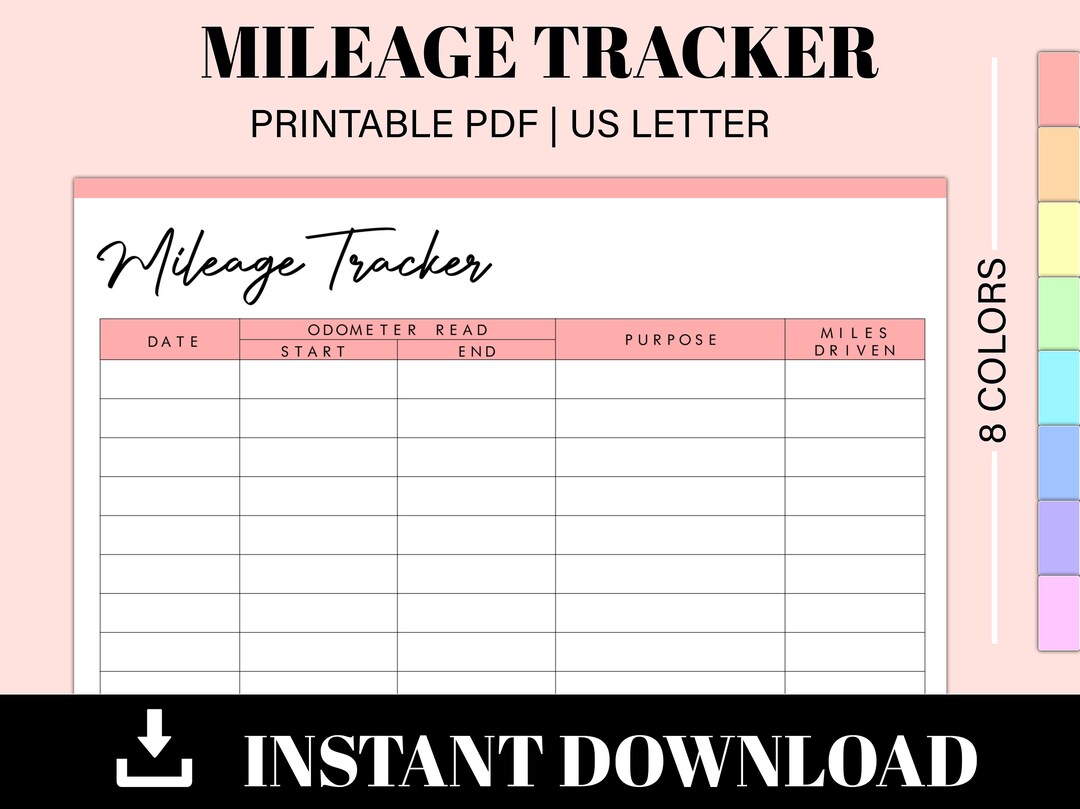 Printable Mileage Tracker | Mileage Tracking | Mileage Log | Vehicle ...