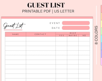 Christmas Guest List - Etsy