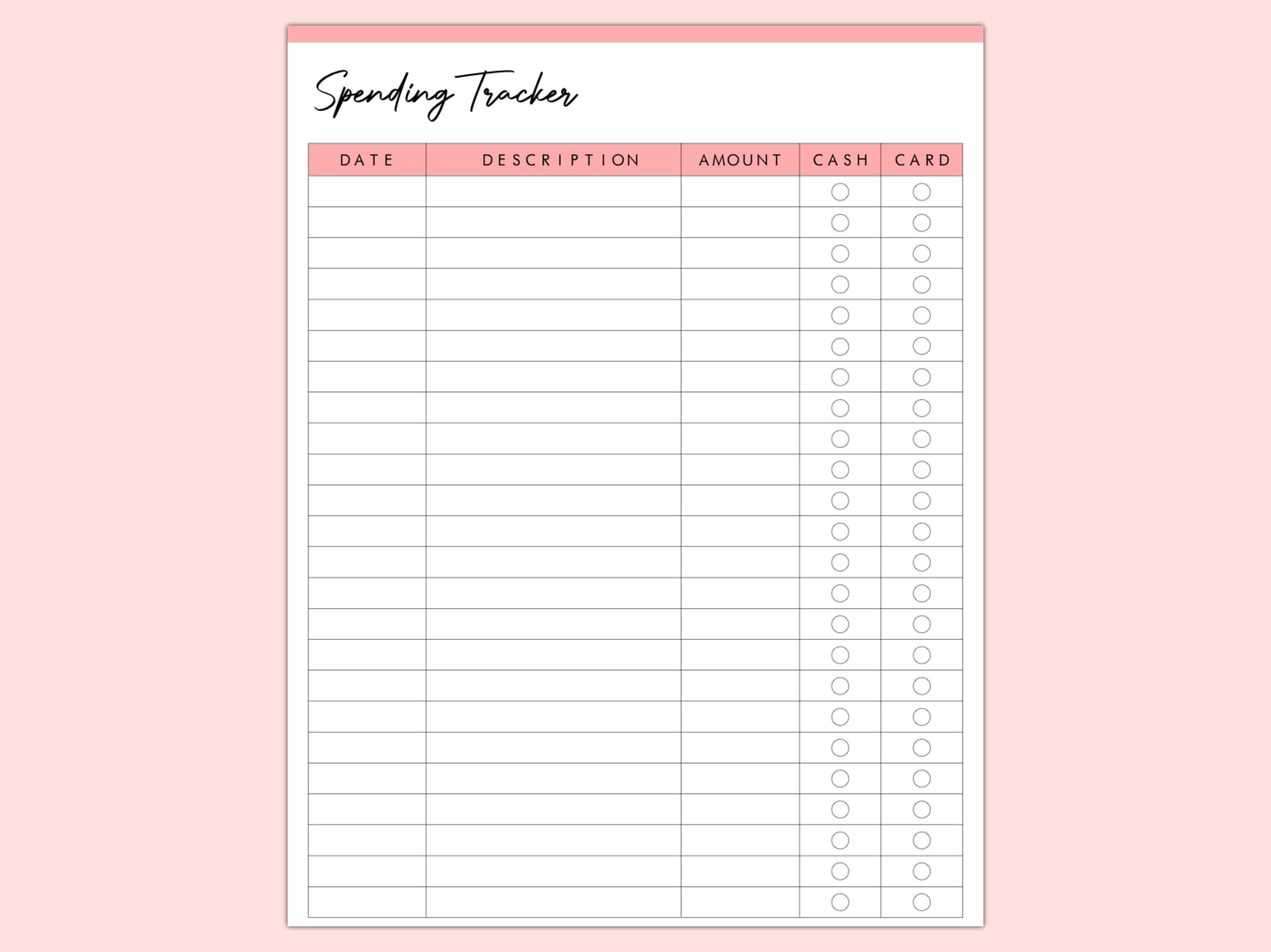 Printable Spending Tracker | Expense Tracking | Budget Planner ...