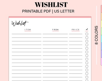 Printable Birthday Wish List - Etsy