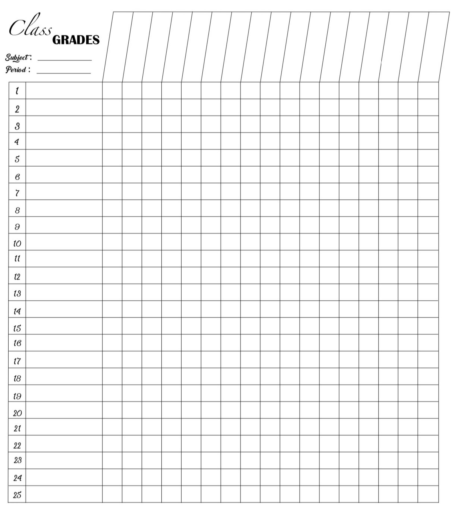 Grade Sheet, Grade Book, Grade Tracker, Teacher Gradebook, ( 5 Class ...