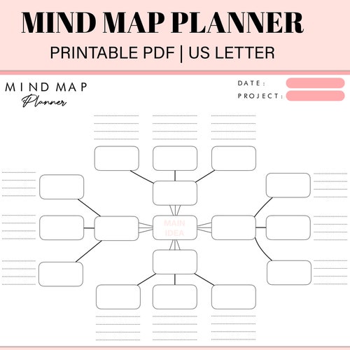 Printable/digital Mind Map Template Brainstorming Planner - Etsy