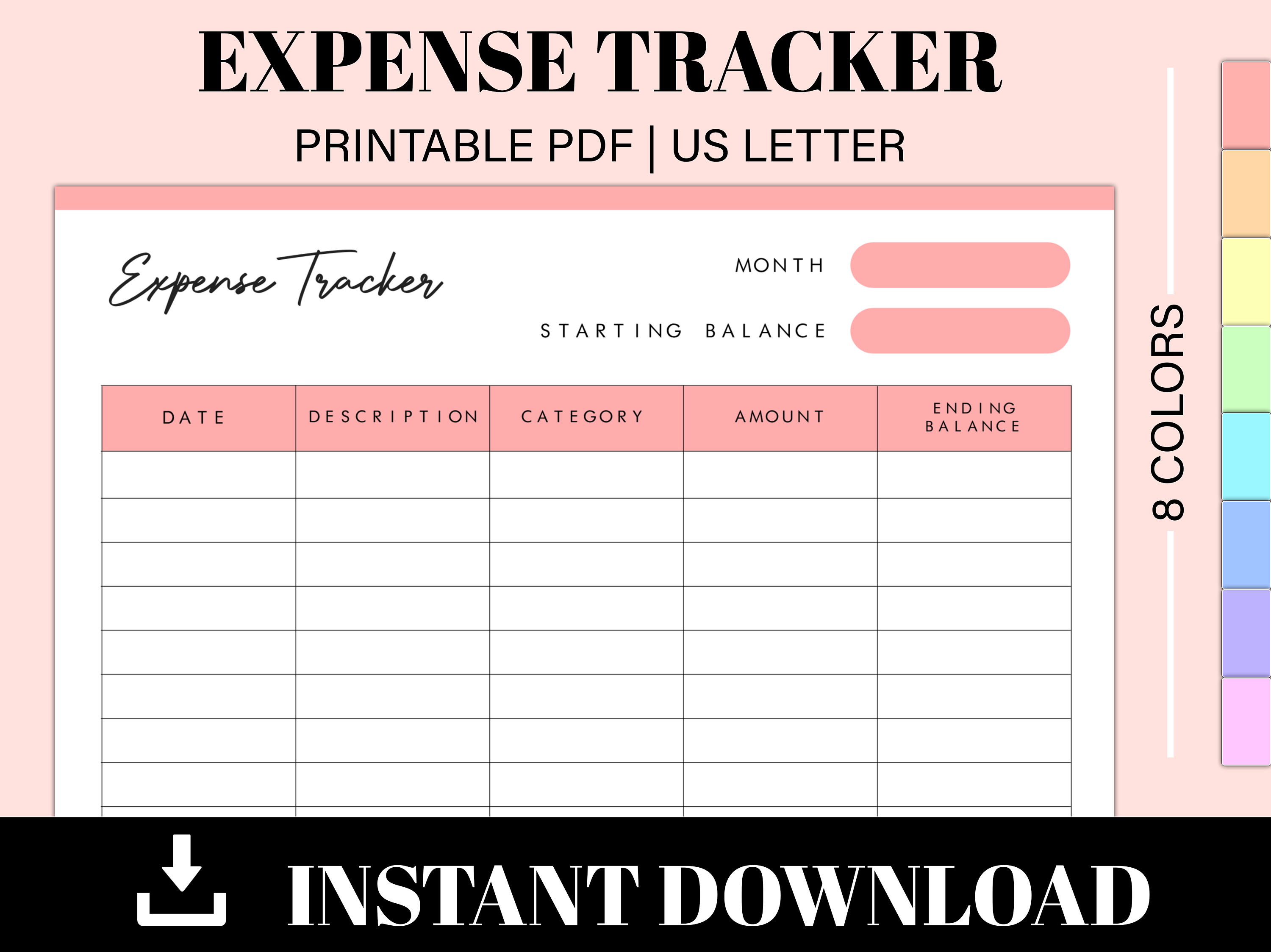Printable Expense Tracker | Expense Tracking | Budget Planner ...