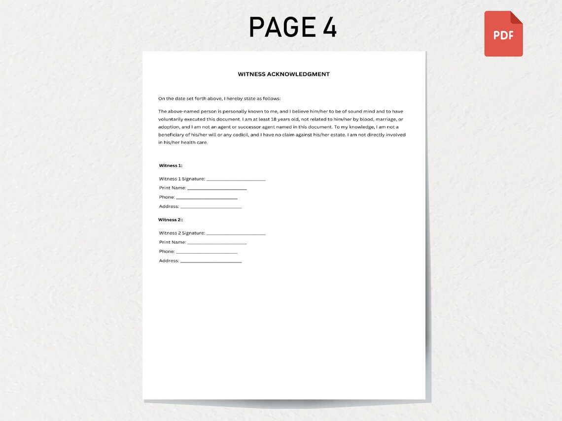 Editable Living Will Kit: Healthcare Power of Attorney (printable ...