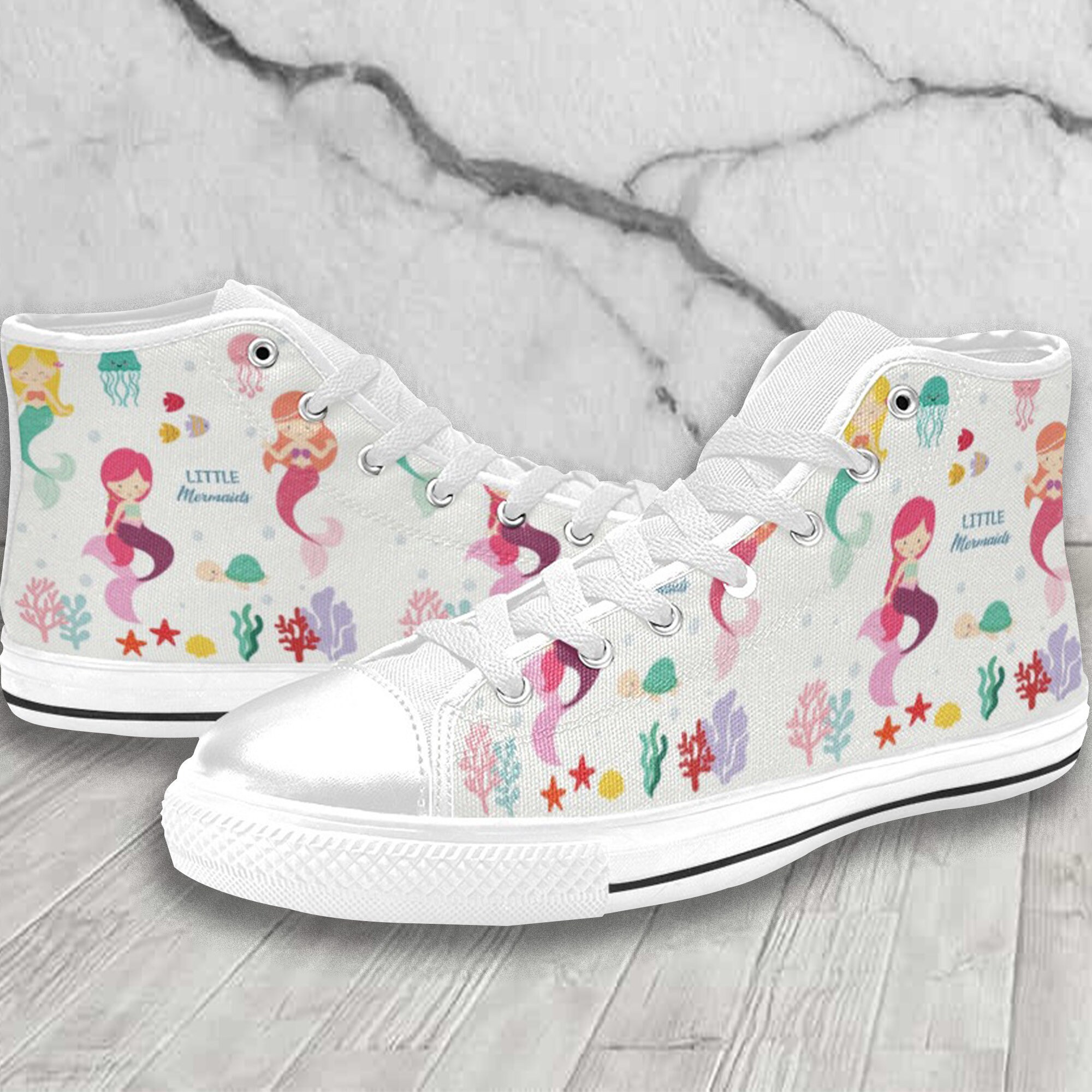 Lovely Mermaids Shoes Cute Mermaid Shoes custom shoes sneakers | Etsy