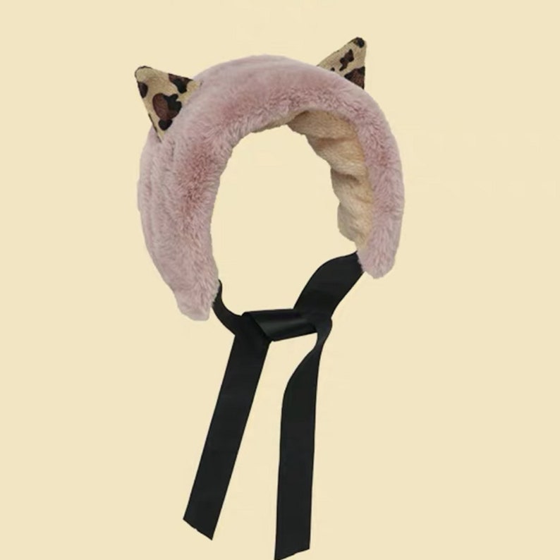 Leopard Earmuffs for Female Autumn Warm Cat Ears Winter - Etsy