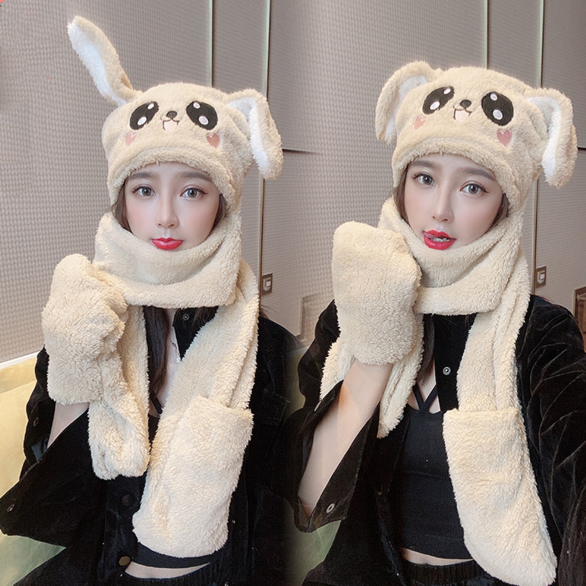 Winter Cute Cat Ear Warm Hat for Women Winter Hat With Earflap - Etsy