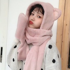 Winter Cute Cat Ear Warm Hat for Women Winter Hat With Earflap - Etsy