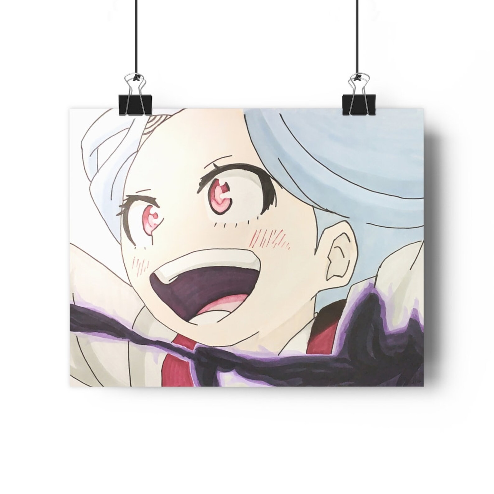 Eri Smiling MHA Hand Drawn Print | Etsy