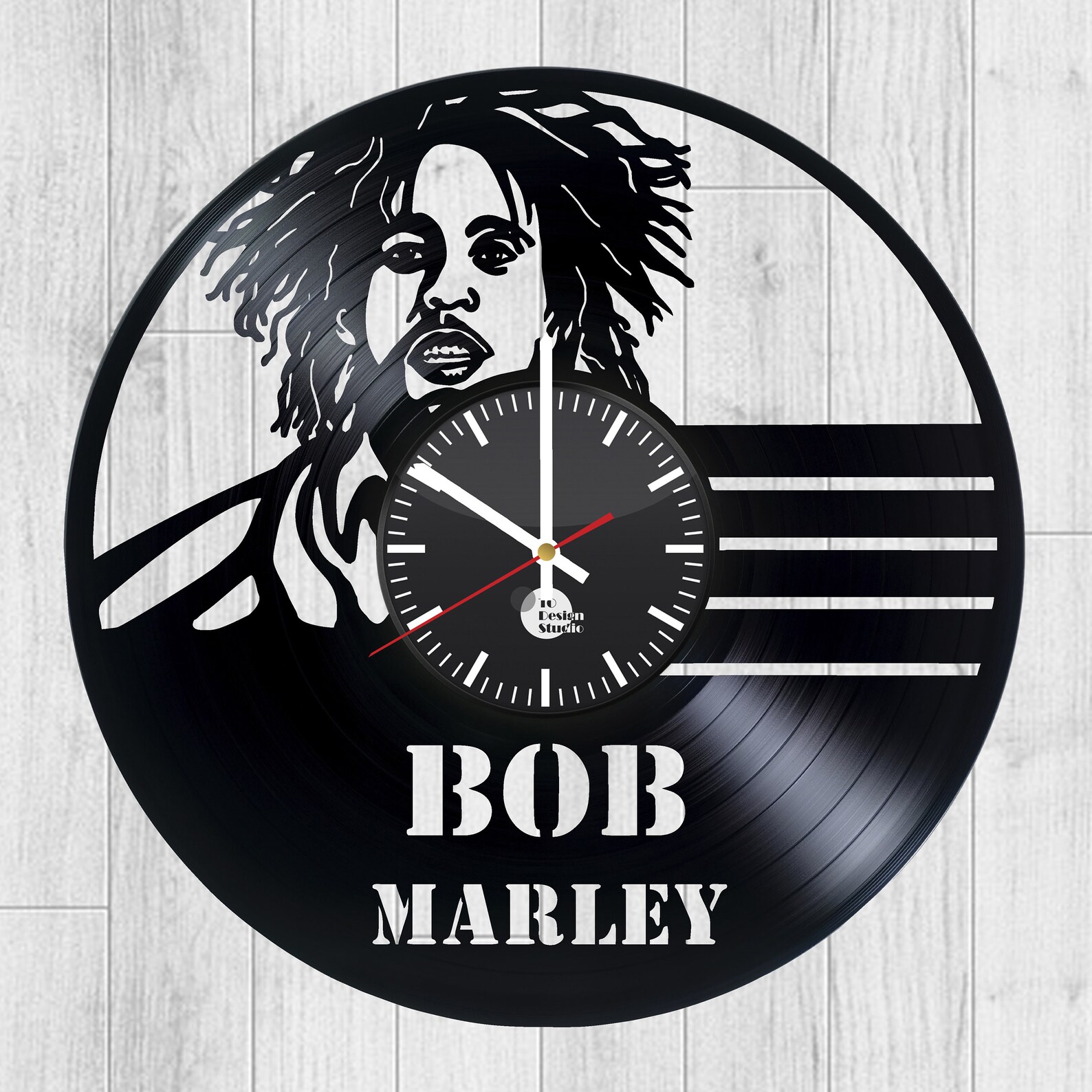 Music Wall Décor Vinyl Record Cut Out Clock Man Cave Decor New Home ...