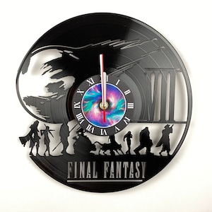 Final Fantasy Clock, Game Room Wall Decor, Vinyl Record Clock, Video ...