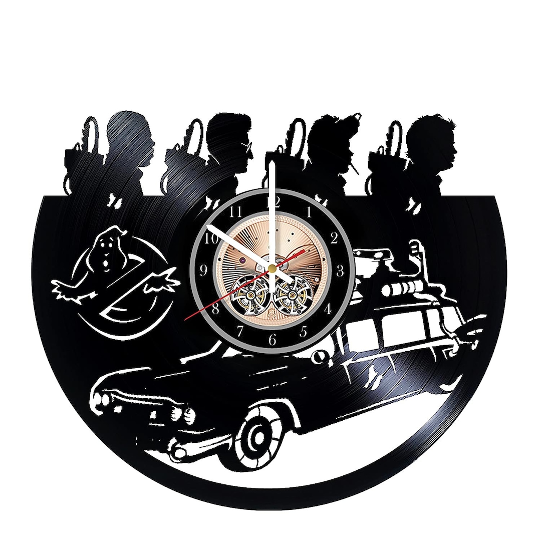 Ghostbuster Movie Car - Vinyl Record Cutout Clock - Home Cinema Decor ...