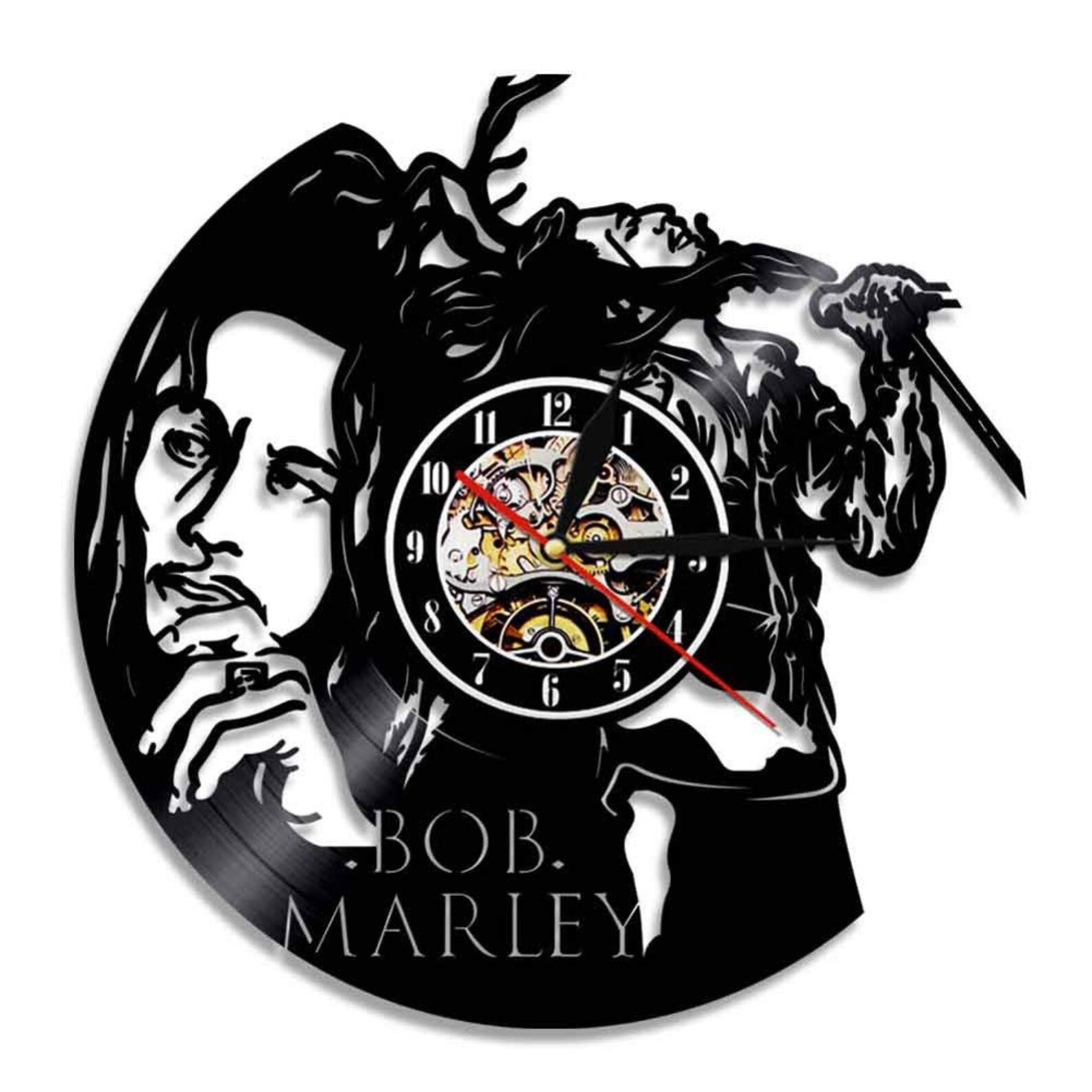 Music Wall Décor Vinyl Record Cut Out Clock Man Cave Decor New Home ...