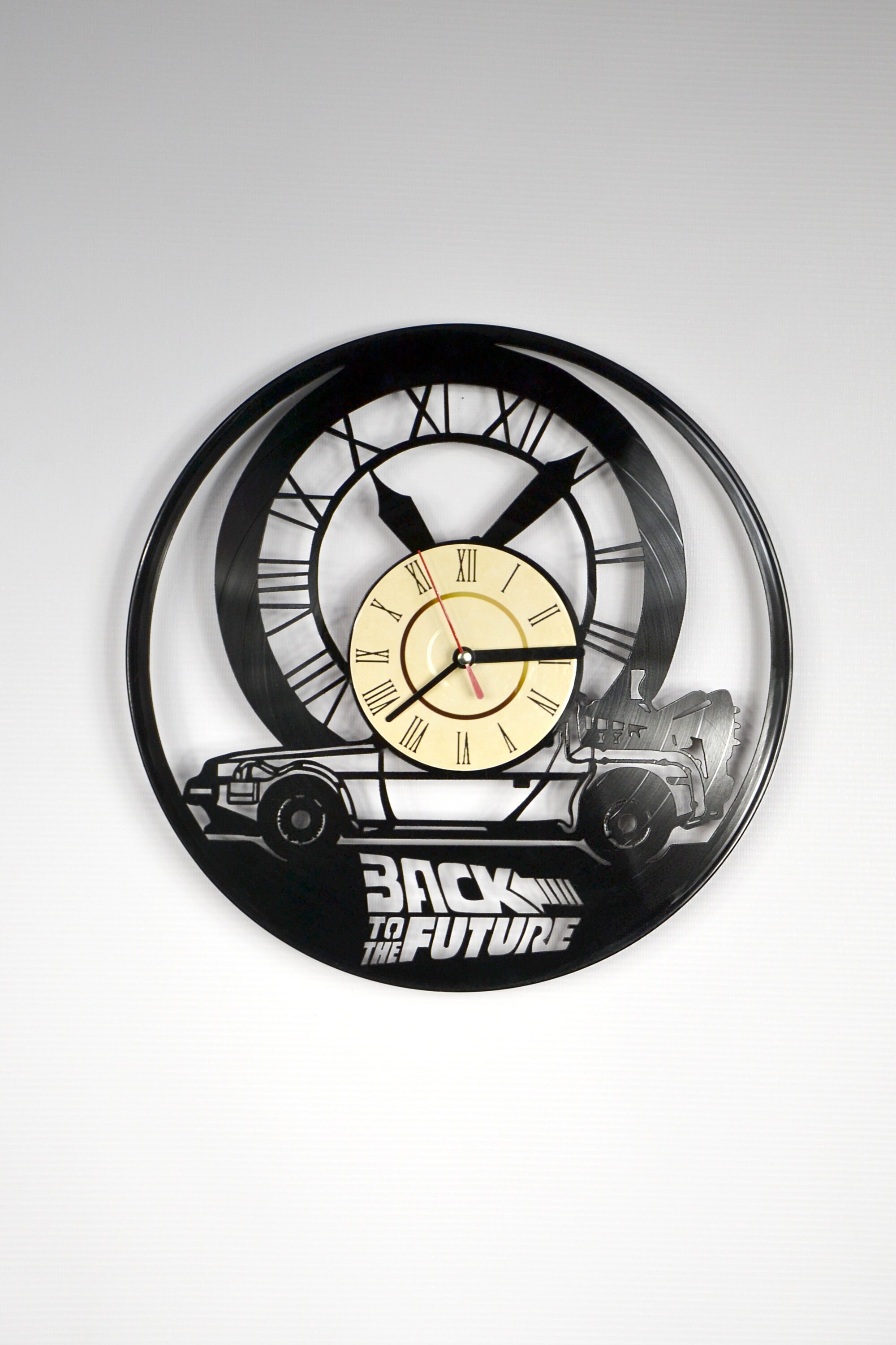 Time Machine Clock Vinyl Record Cut Out Clock Man Cave Wall Decor New ...