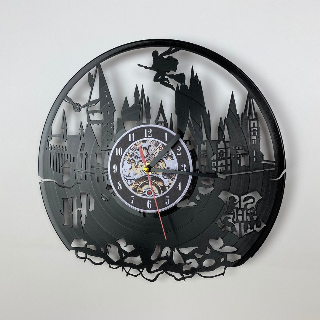 Wizarding World Inspired Vinyl Clock, Wizards Room Wall Decor, Vinyl ...