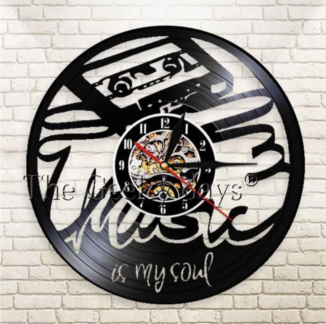 Music Wall Décor Vinyl Record Cut Out Clock Man Cave Decor New Home ...