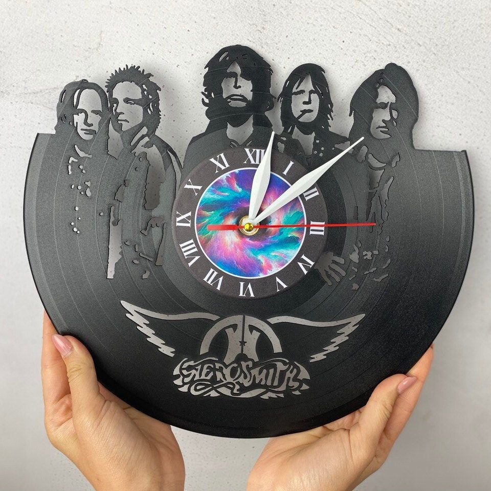 Unique Aerosmit Vinyl Record Wall Clock for Music Enthusiasts, Stylish ...