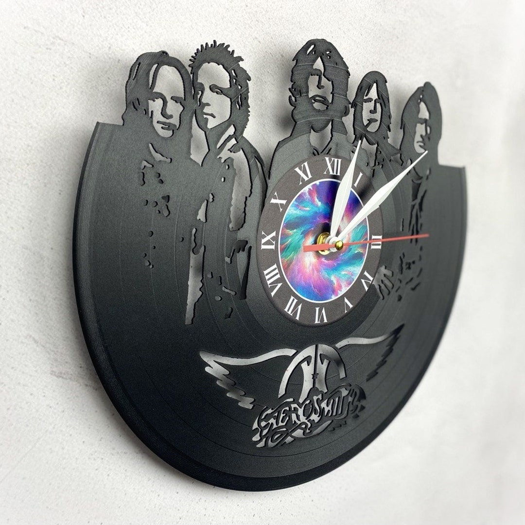 Unique Aerosmit Vinyl Record Wall Clock for Music Enthusiasts, Stylish ...