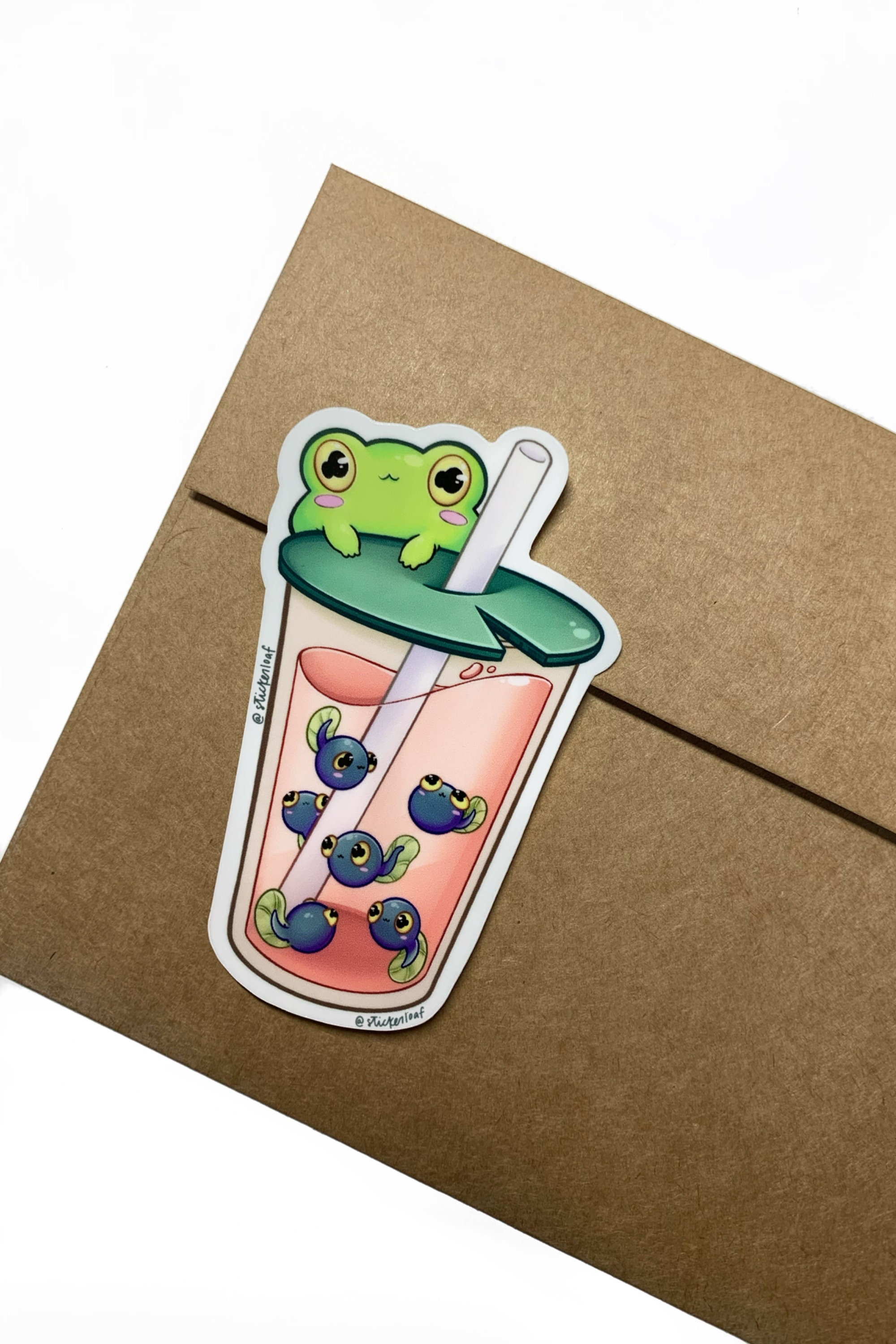 Bubble tea tadpole sticker cute frog & tadpole weather and | Etsy