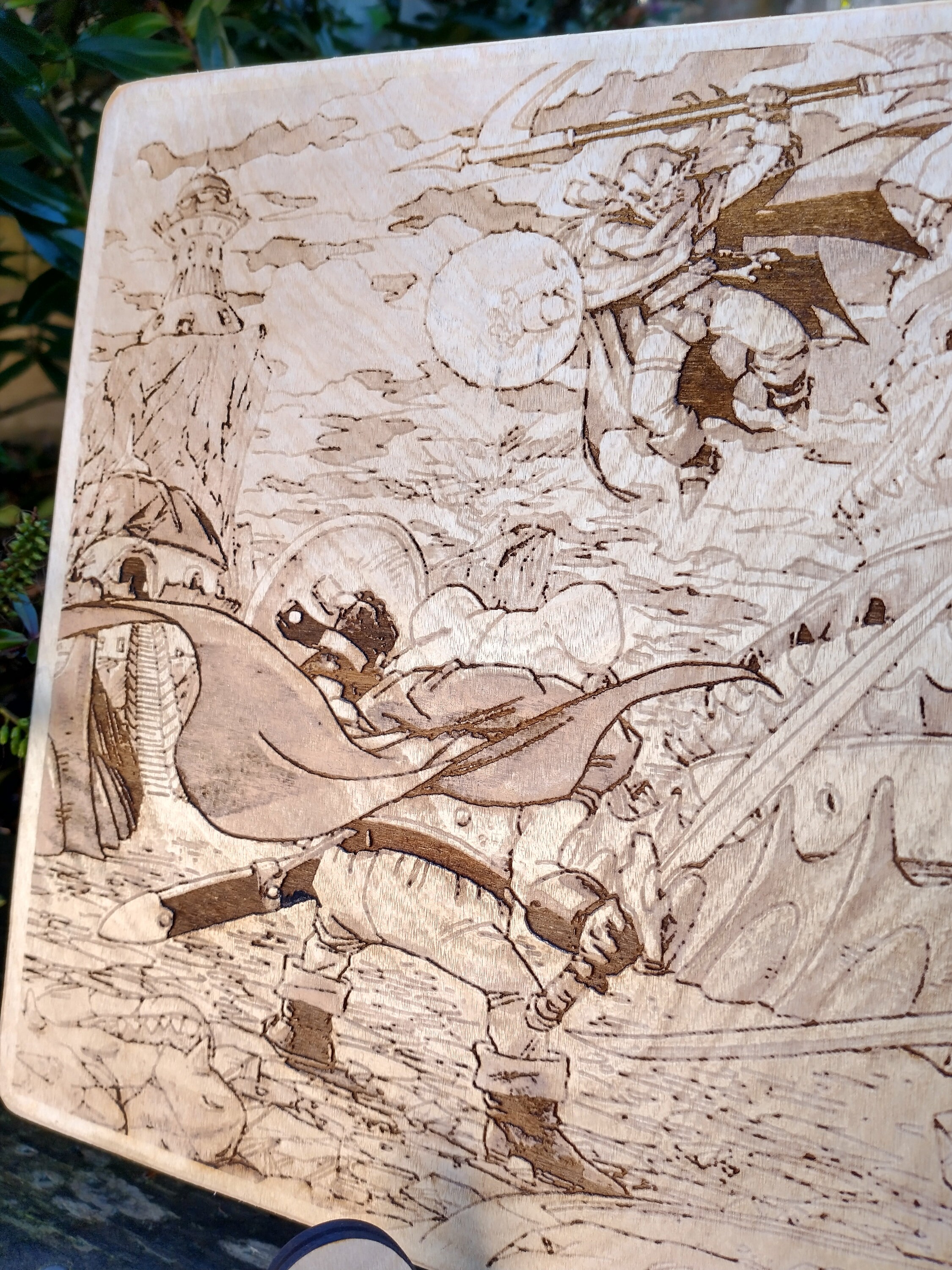 Laser Engraved Chrono Trigger Artwork on Birch Hardwood Plywood Magus ...