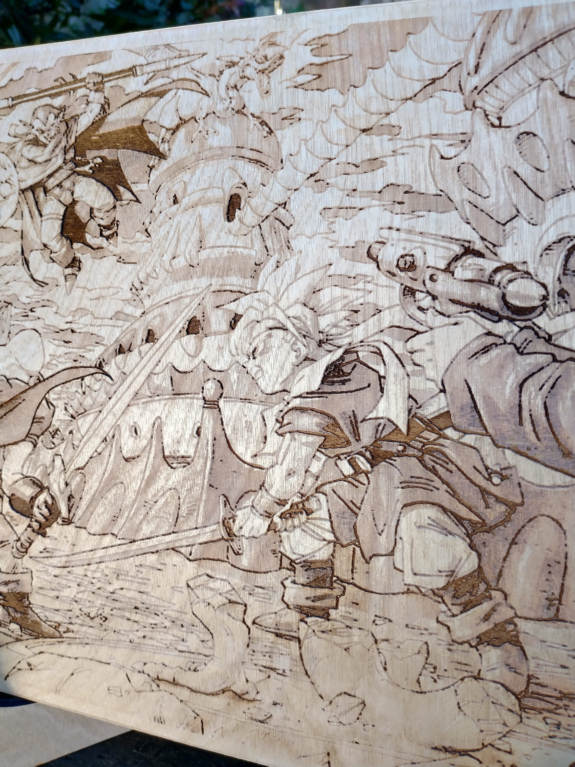 Laser Engraved Chrono Trigger Artwork on Birch Hardwood Plywood Magus ...