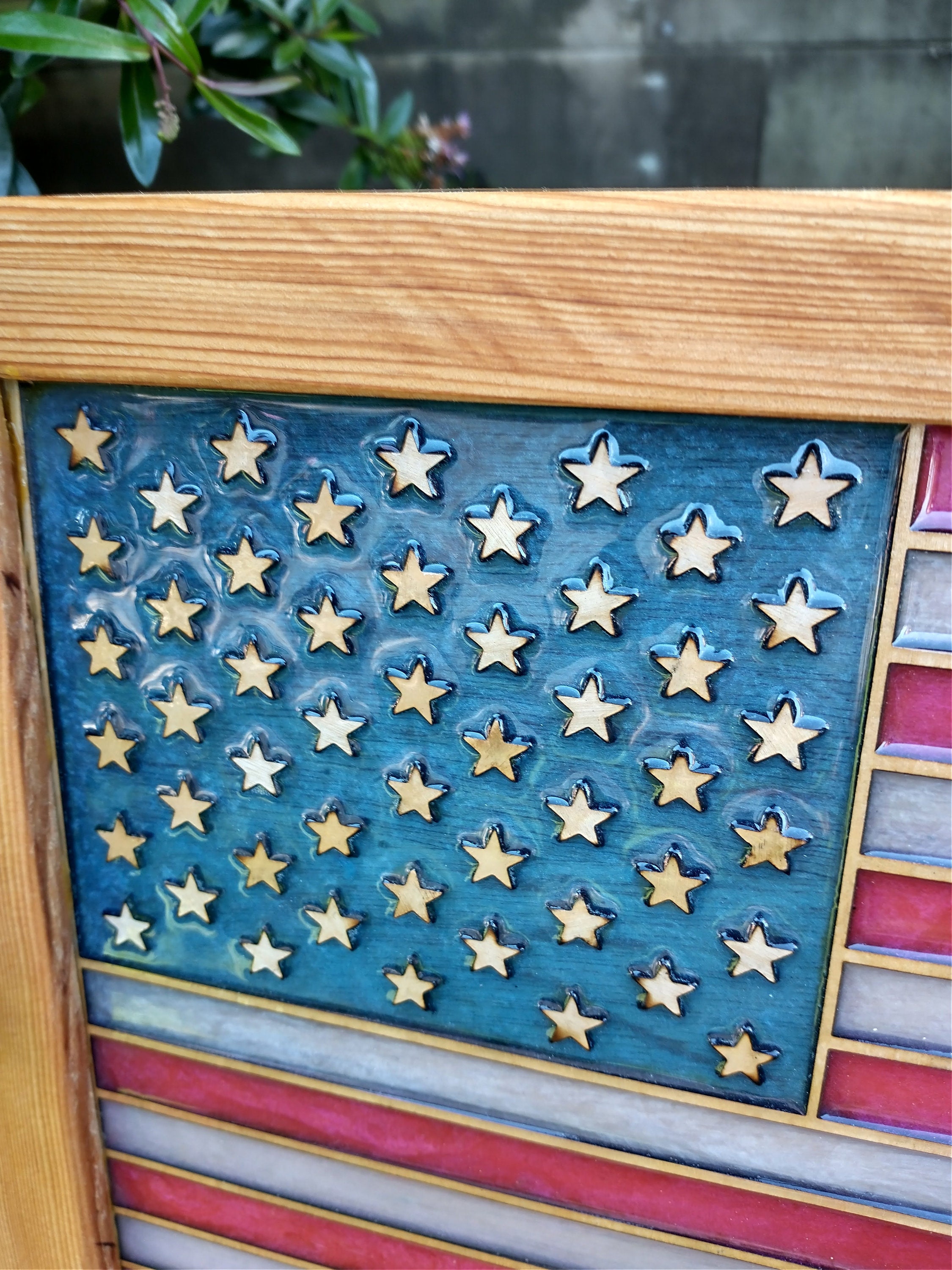 15% Off! United States of America Flag Lasercut Art With Resin Inlay ...