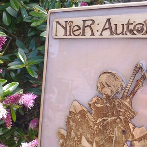 10% Off! Laser Engraved Nier Automata Artwork on Birch Hardwood Plywood ...