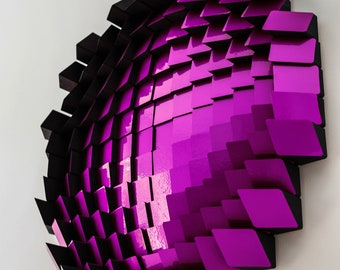 Wood Wall Art - Amazing Art - Sound Diffuser - Metallic Red Wood Panel ...