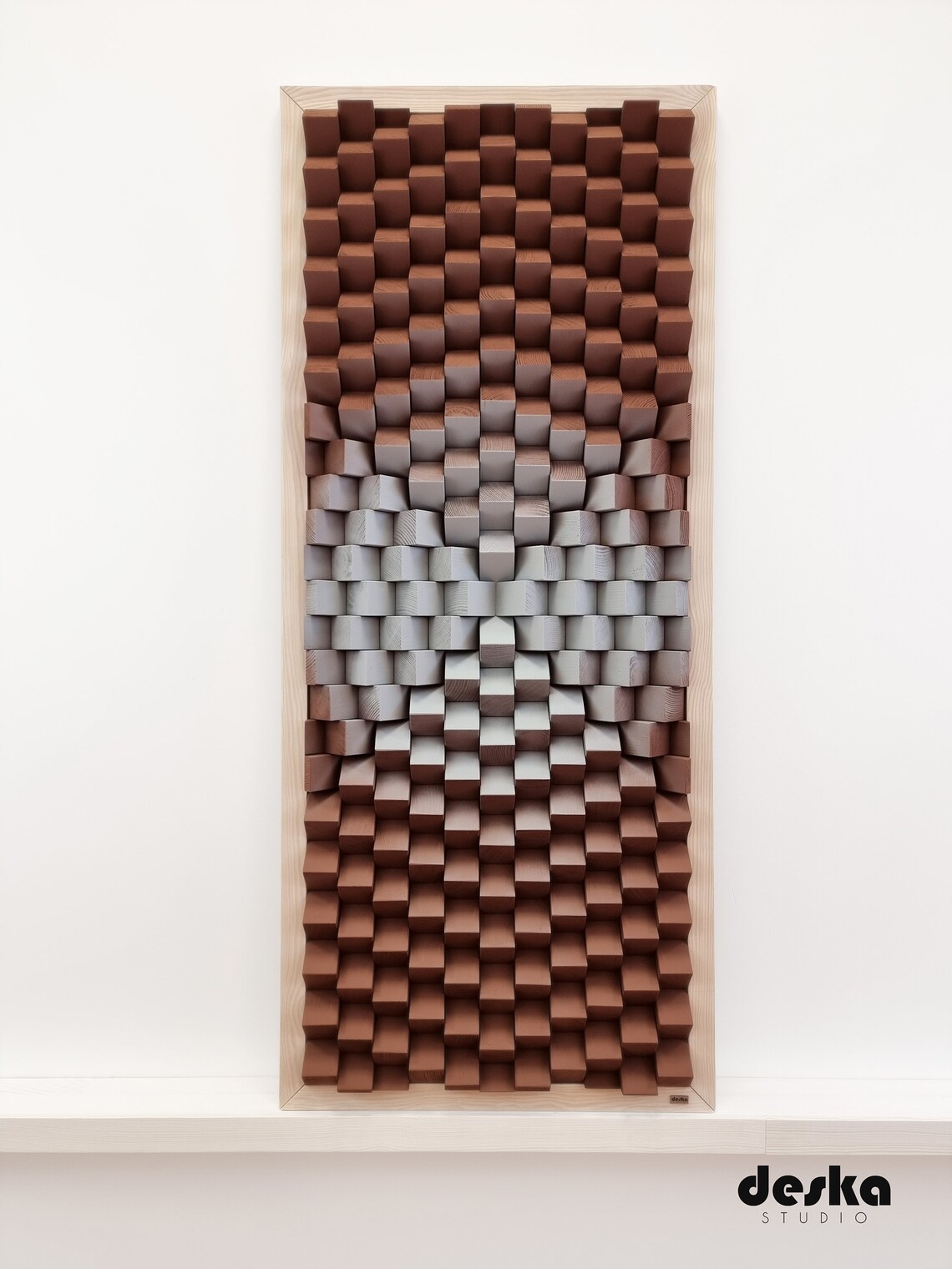 3D Wood Wall Decorative Panel Chocolate Light Grey Sound | Etsy