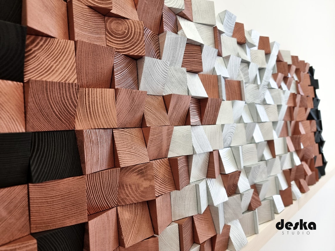 3D Wood Wall Art Sound Diffuser Wooden Wall Art Silver - Etsy