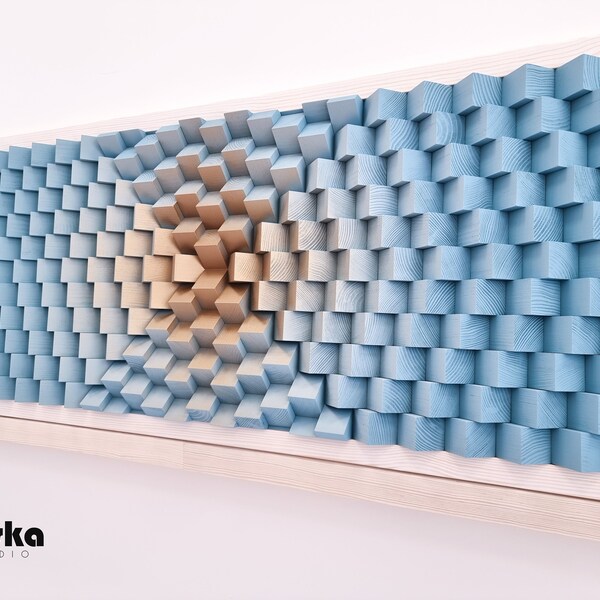 Geometric Wood Wall Art - Etsy