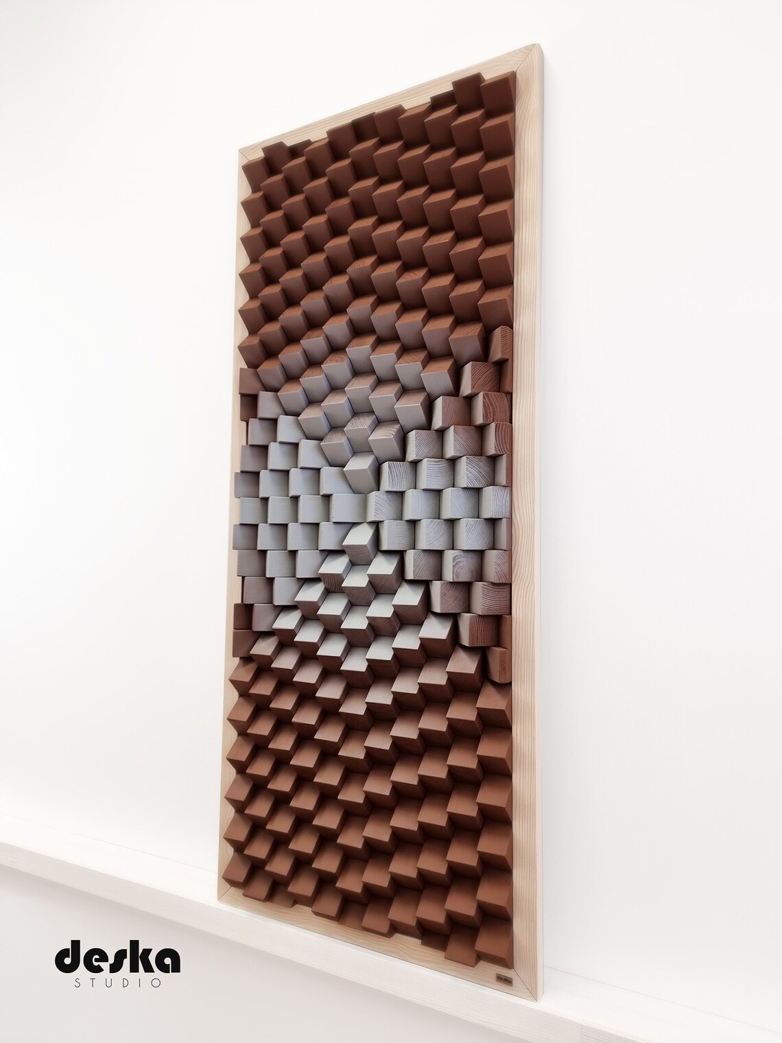 3D Wood Wall Decorative Panel Chocolate Light Grey Sound | Etsy