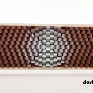 3D Wood Wall Decorative Panel Chocolate Light Grey Sound | Etsy