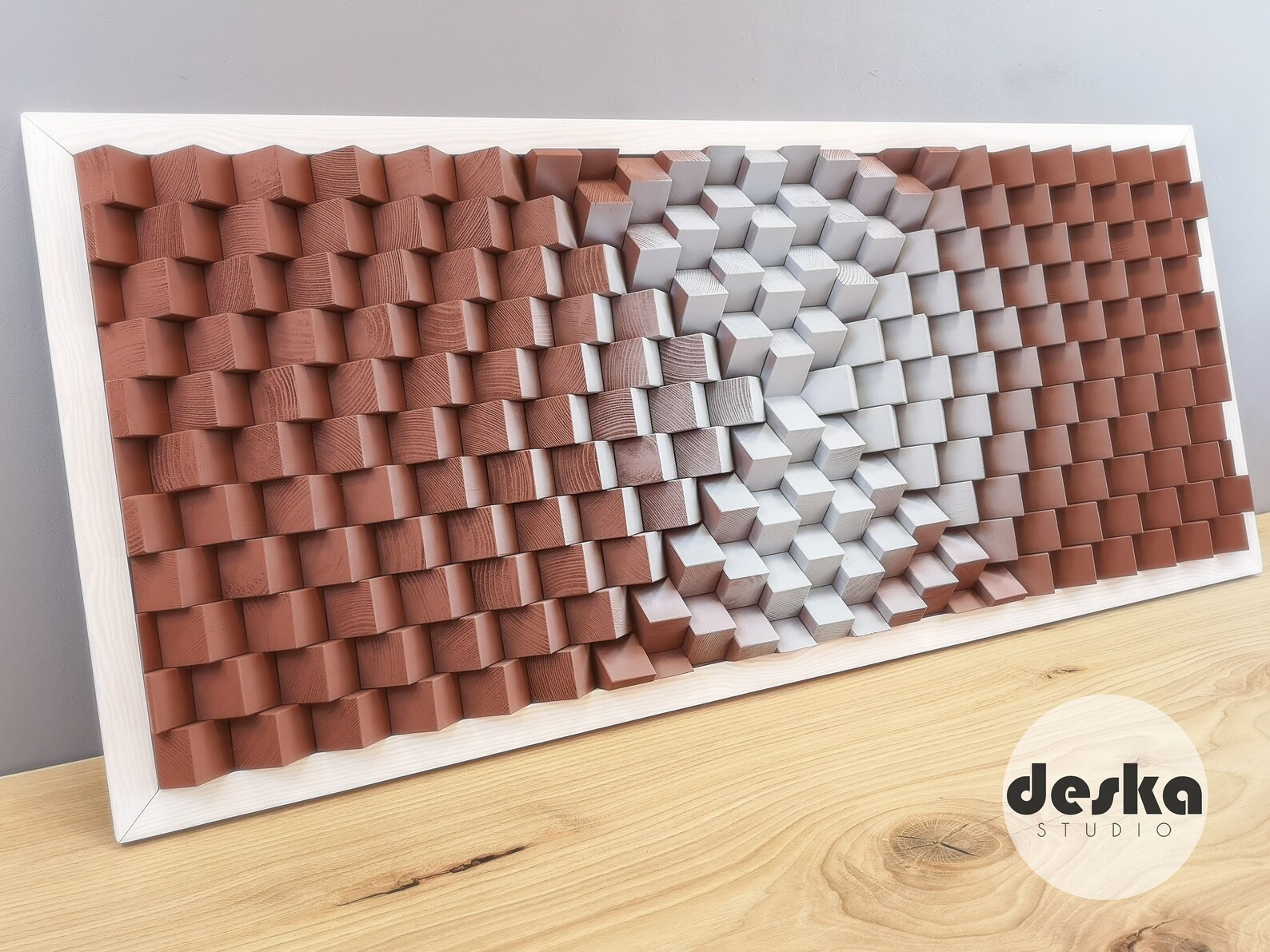 3D Wood Wall Decorative Panel Chocolate Light Grey Sound | Etsy